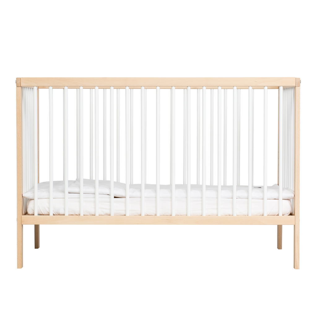 Mokee Natural Beechwood Cot Bed | Convertible Cotbed 120 x 60 | Baby ...